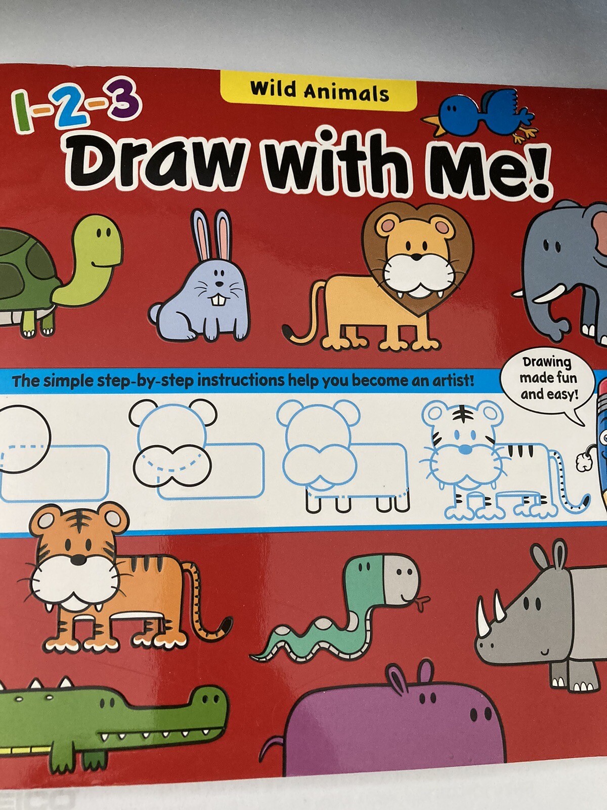 1 2 3 Draw With Me! - Wild Animals - Simple Step by Step Instructions ...
