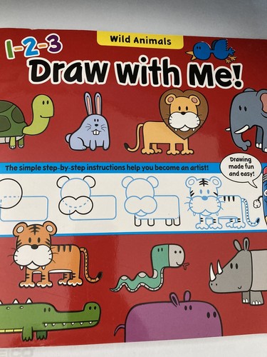 1 2 3 Draw With Me! - Wild Animals - Simple Step by Step Instructions ...