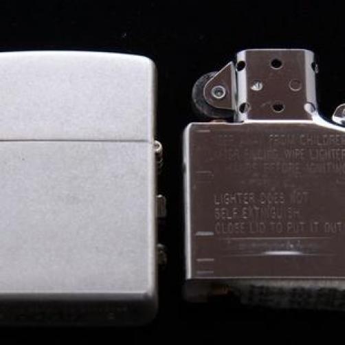 Zippo lighter zipper type metal pasted made in 2003 unused item ...