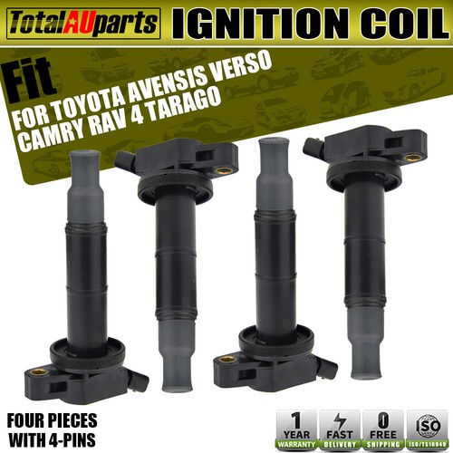 4x Ignition Coils for Toyota Camry 2000-2014 RAV4 Tarago 1AZ-FE 2AZ-FE ...