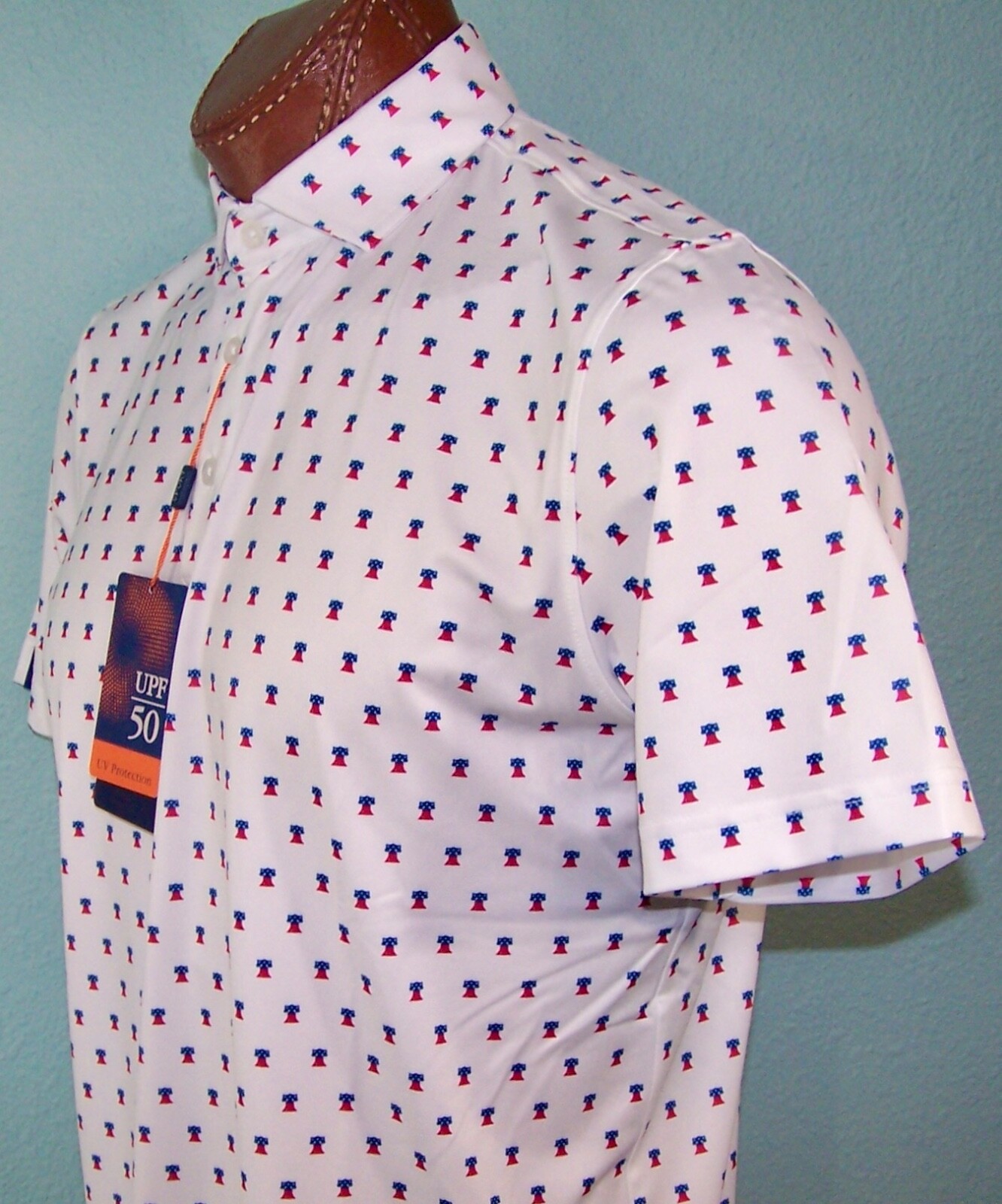 DONALD ROSS SPORT s/s Trimmer UPF 50 WICKING polo sz M LIBERTY BELL ...