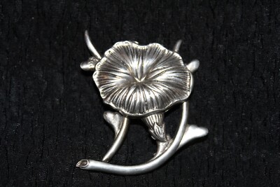 Vintage Sterling Silver Trumpet Flower Brooch - Pristine | eBay