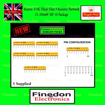 5x Bourns 9 Network Resistor Array 470K Thick Film SIL SIP | eBay UK