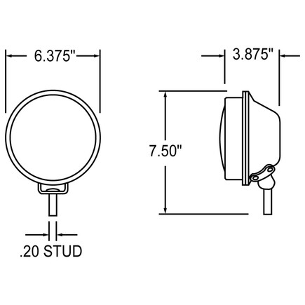 Truck Lite 630W-3 Signal Stat Work Light 5 In. Round Incandescent ...
