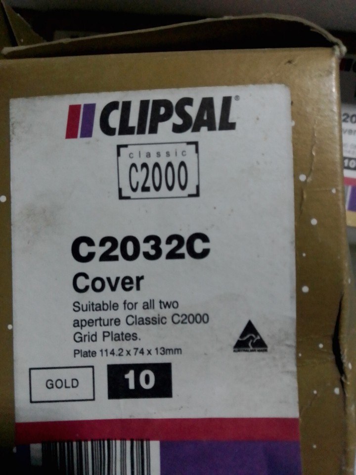(1 COVER PLATE) Vintage Clipsal C2032C Gold Cover Plate for Classic ...