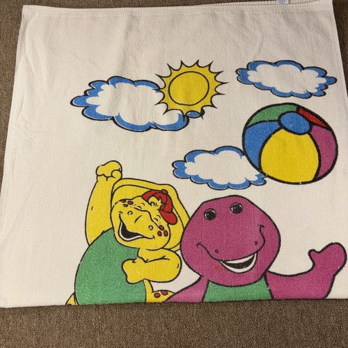Vintage 1996 Barney Bath Towel Baby Bop White 30x54 Beach Pool | eBay