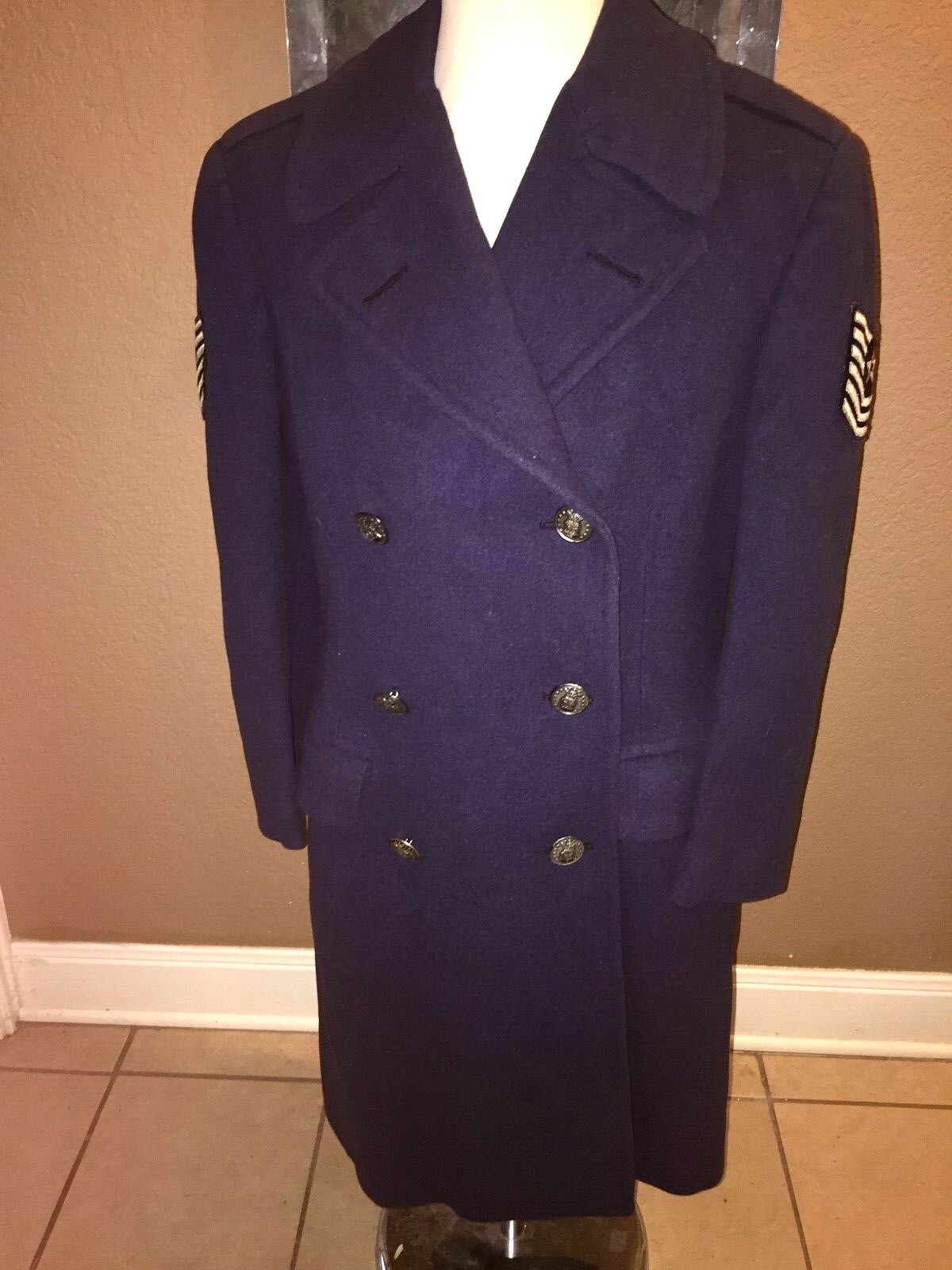 Vintage Oct 1949 USAF MILITARY OFFICER MASTER SARGENT Blue Wool DRESS ...
