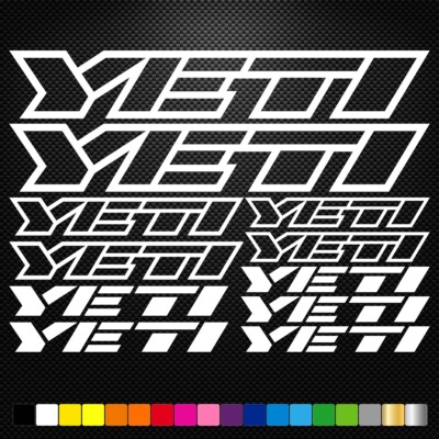 YETI - 11 Vinyl Decals Stickers Sheet Bike Frame Cycle Cycling Bicycle ...