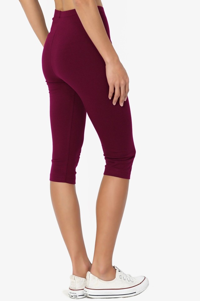 Women's Essential Basic Cotton Spandex Stretch Below Knee Capri Leggings S~3X | eBay