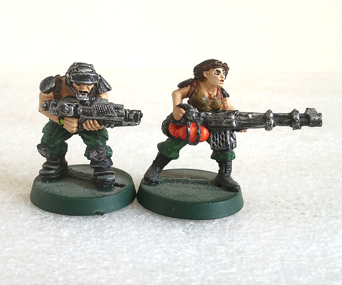 Rogue Trader Imperial Guard & Female Trooper with Autocannon 1991 ...
