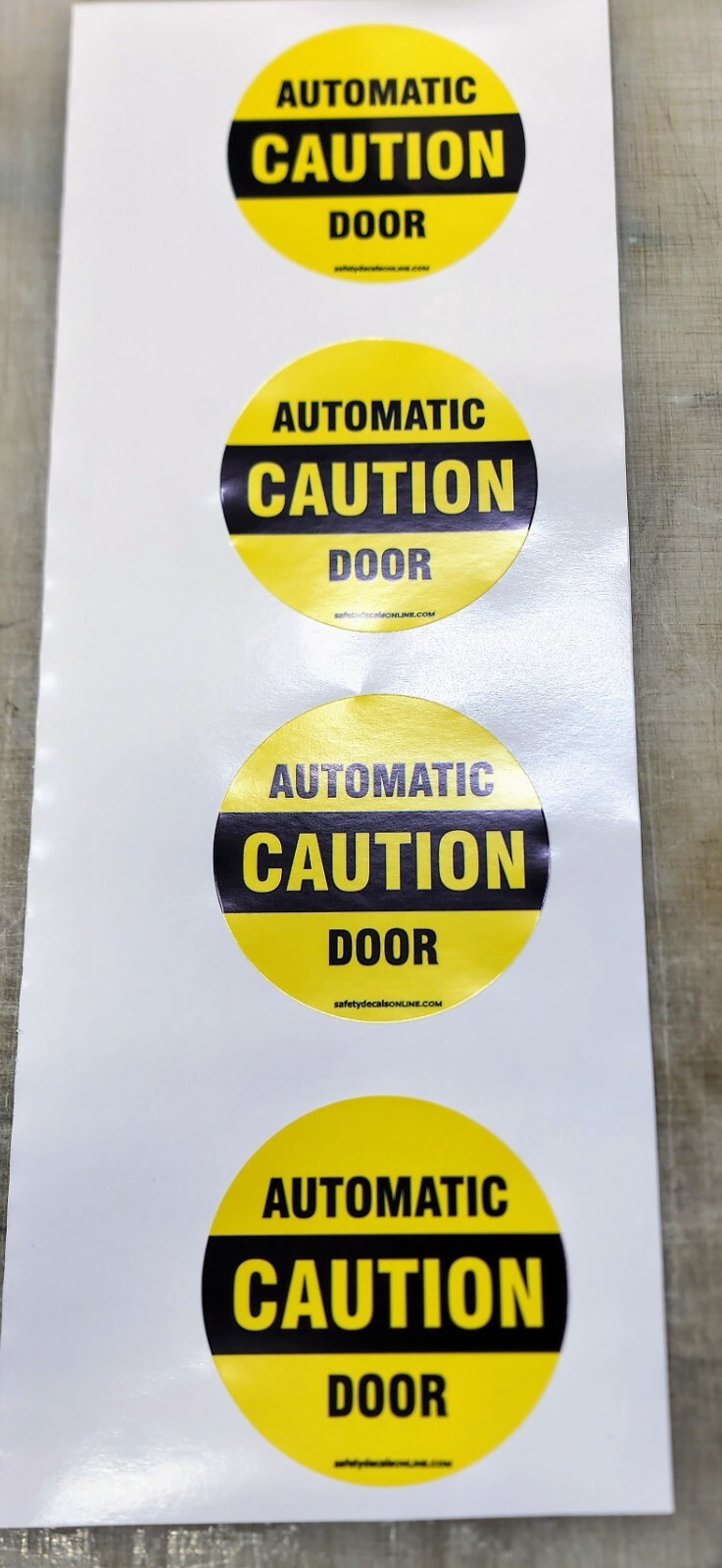4 CAUTION AUTOMATIC DOOR 4" DECAL STICKERS EXT & INT SAFETY GLASS DOOR ...