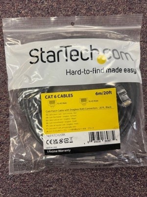 StarTech 20ft CAT6 Ethernet Cable 100W PoE UTP 65MHz Category 6 Patch ...