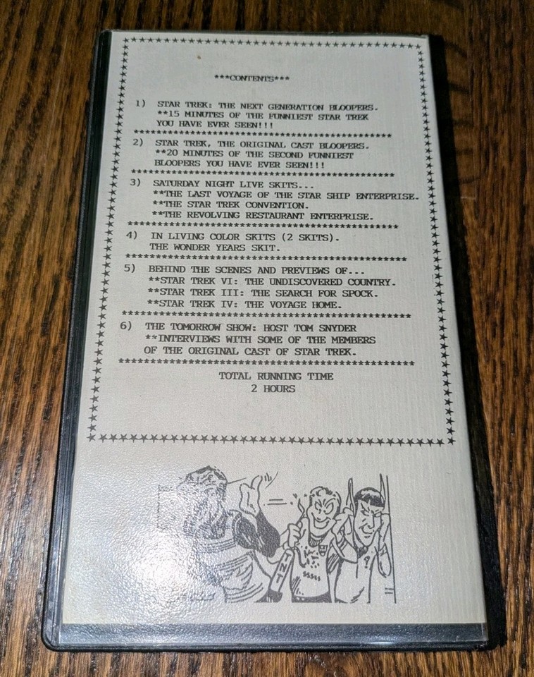 Star Trek Bloopers Comedy VHS TNG Original Cast SNL Living Color Skits ...