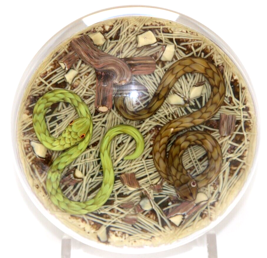 WONDERFUL Large GORDON SMITH Dueling Garden SNAKES Art Glass ...