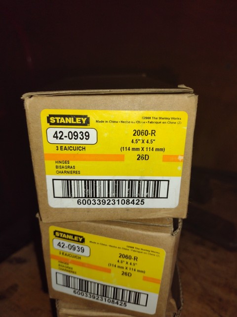 Stanley 2060r 4.5 X 4.5 Us26d Satin Chrome - 1case 48 Spring Hinges ...