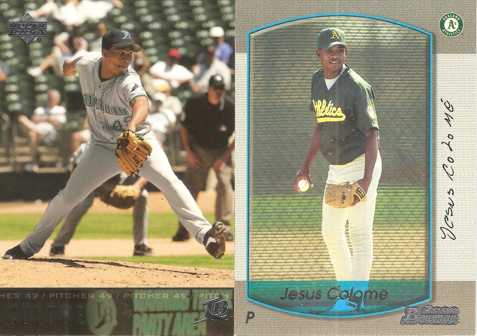 2 DIFFERENT BASEBALL CARD LOT OF JESUS COLOME 898 | eBay