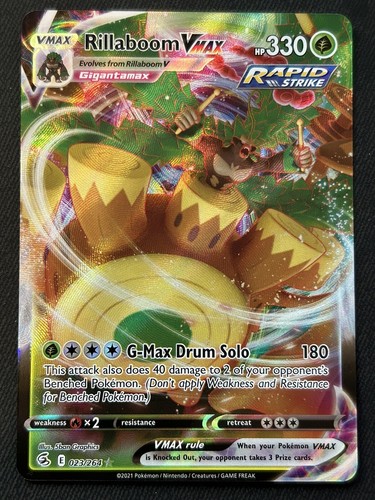 Rillaboom VMAX 023/264 Fusion Strike Ultra Rare Holo NM 2021 Pokemon ...