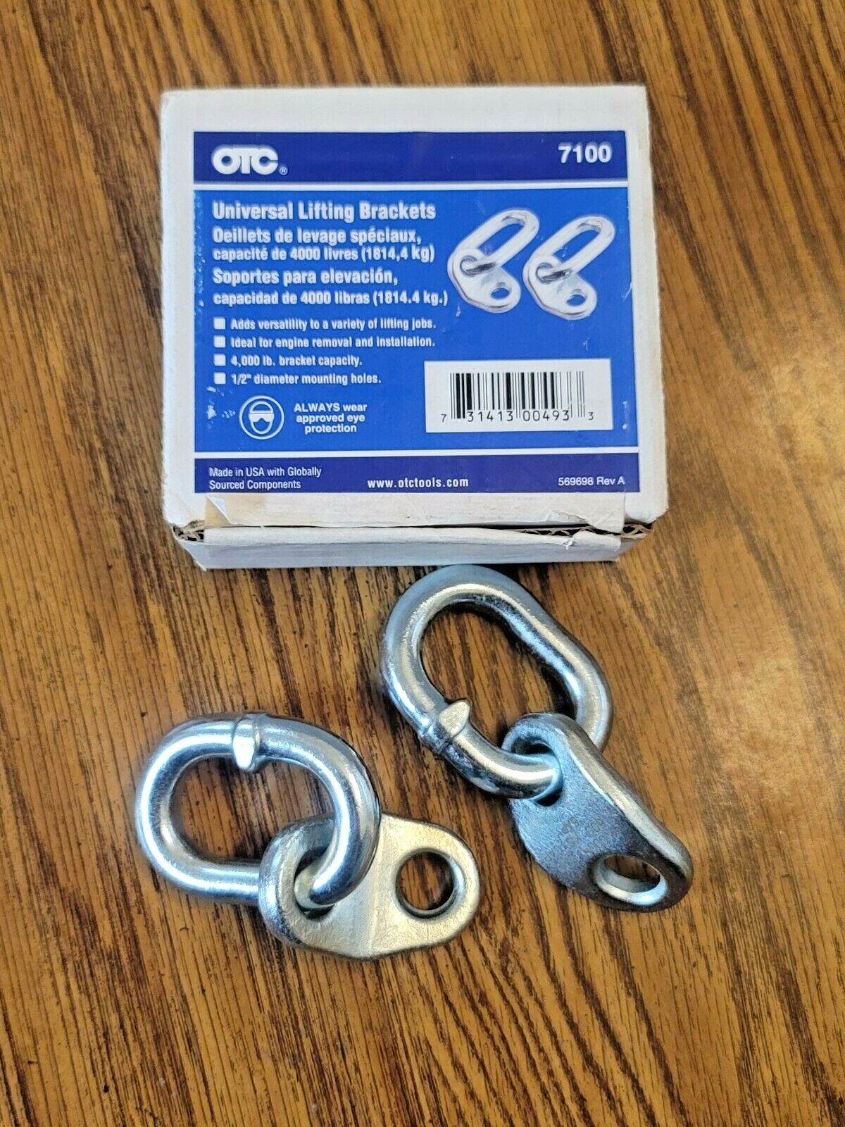 OTC 2pc 4,000lb Universal Chain Lifting Brackets w/ 1/2" Holes #7100 | eBay