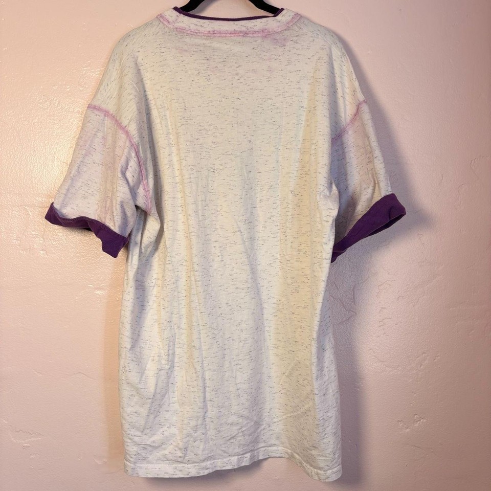 Vintage 90s Buffalo New York Heather Grey Purple Contrast collar/cuffs ...