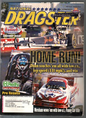 National Dragster-NHRA 4/6/2001-NY Yankees Dragster cover-Mike Dunn ...