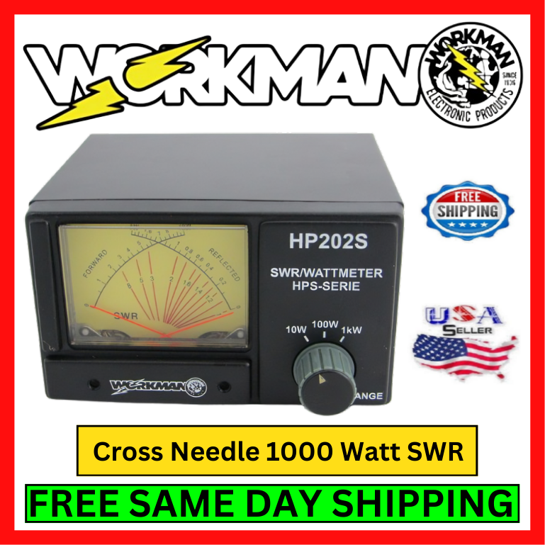 Workman HP-202S Cross Needle 1000 Watt SWR, Power Wattmeter with Large ...