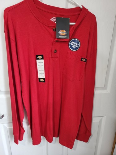 Mens Large New With Tags Dickies Red Long Sleeve | eBay