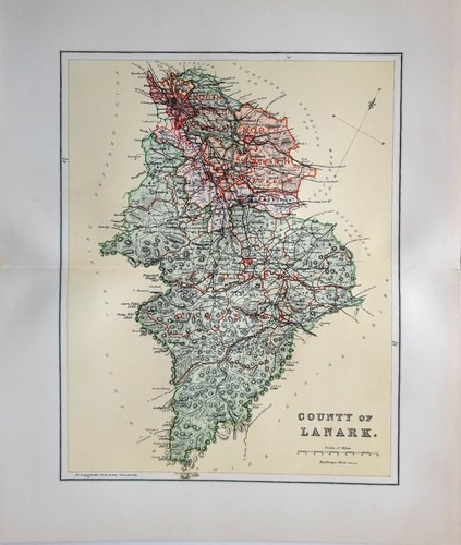 1894 SCOTLAND MAP COUNTY OF LANARK CARLUKE STONEHOUE CARMUNNOCK | eBay