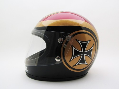 Phil Read GRAND PRIX Motorcycle HELMET VINTAGE 70's Knight Isle Man TT ...