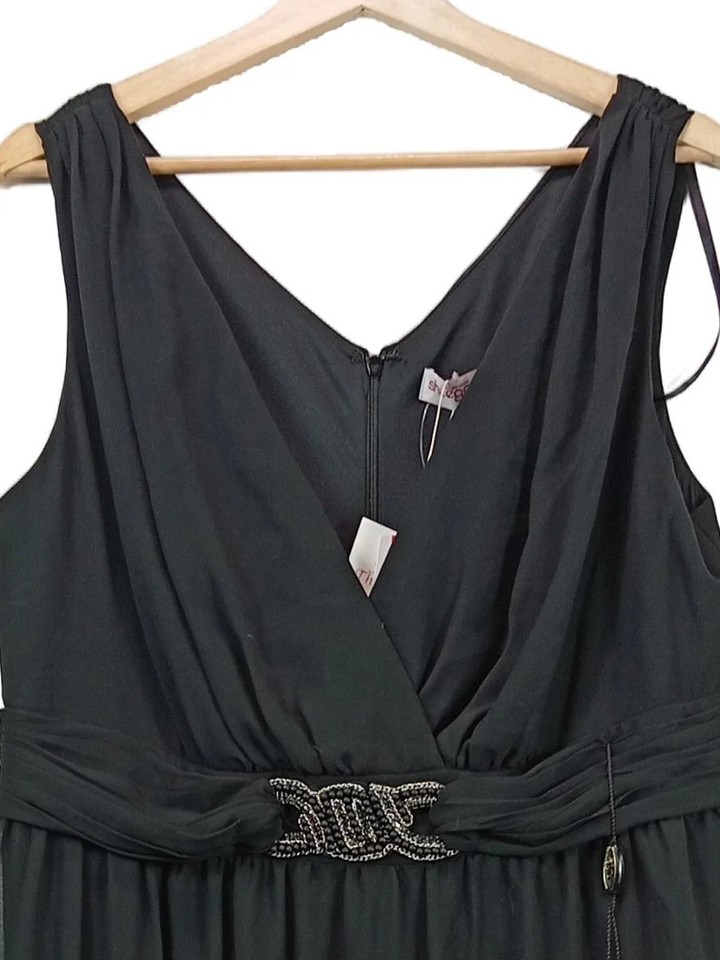 sheego Abito da Sera Donna Nero Elegante Maxikleid (EU 46) | eBay