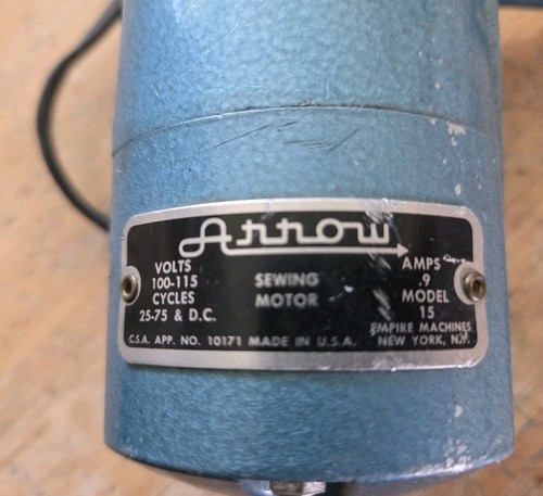 Arrow Sewing Machine Motor- .9 Amps Model 1.5 100-115 Volts- Made in ...