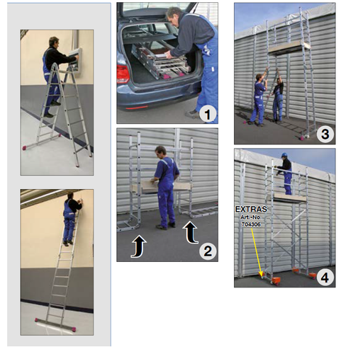 Krause 916273 Corda Alu Gelenk Gerüst Montagegerüst Rollgerüst AH 4,85 ...