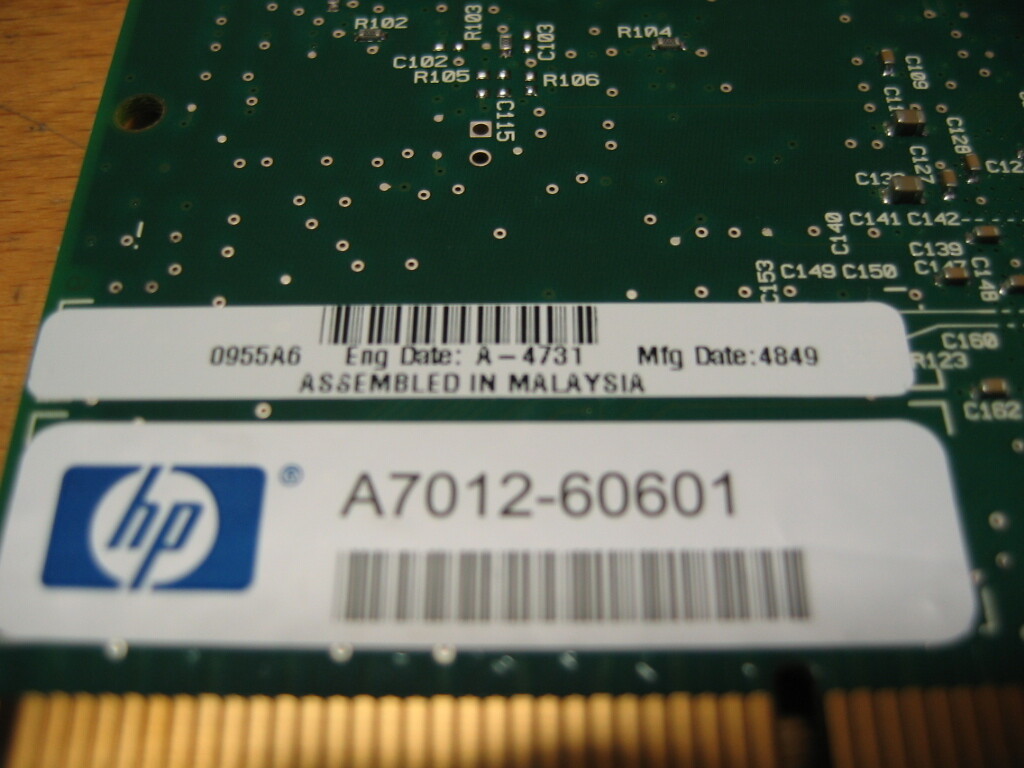 HP PCI-X Dual Port 1000 Base-T A7012-60601 CPU - D39365 D37854-001 | eBay