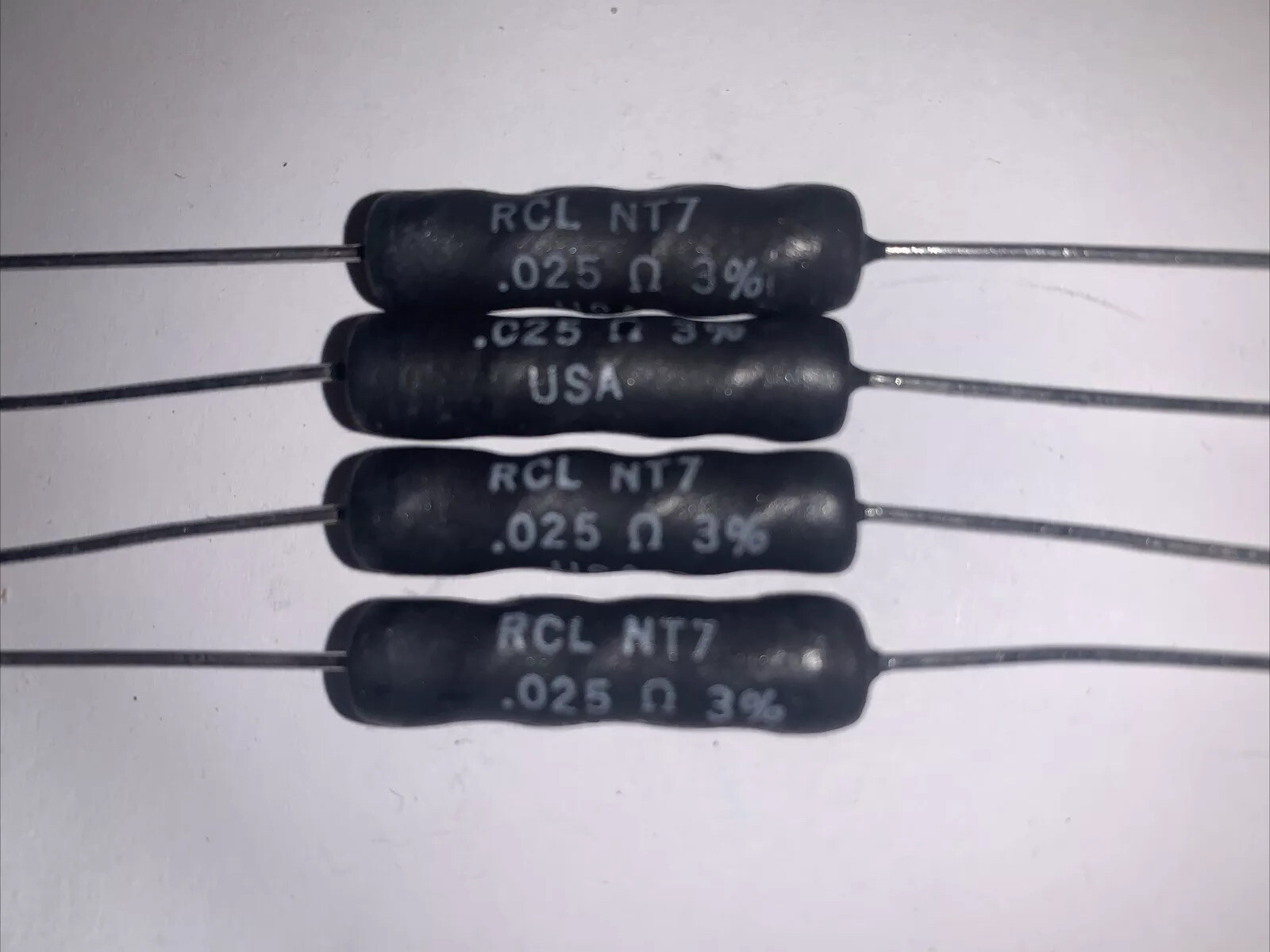 NON-INDUCTIVE RCL NT7 WIREWOUND RESISTORS .025 Ohm 7 Watts 3% New Lot ...