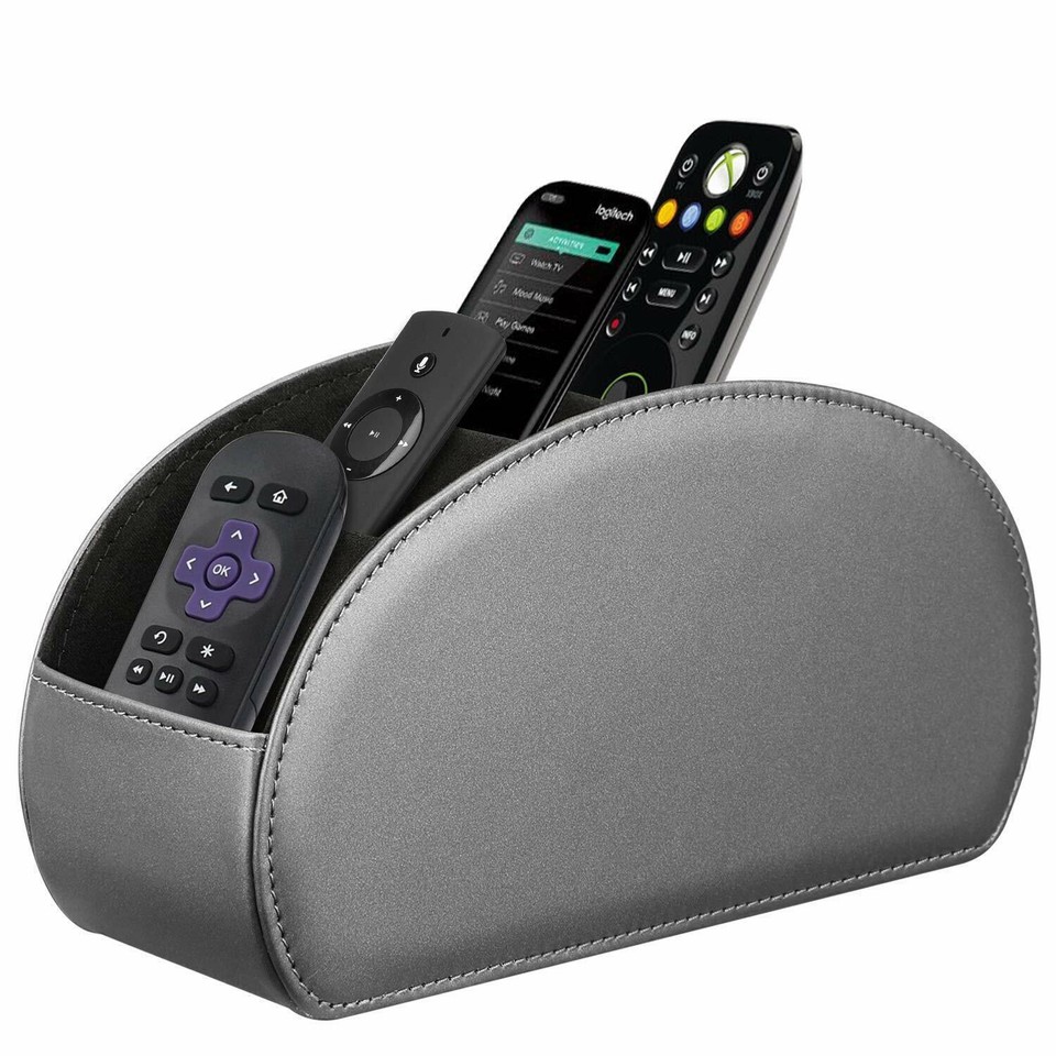Remote Control Holder Leather TV Remote Caddy Desktop Organizer 5 ...