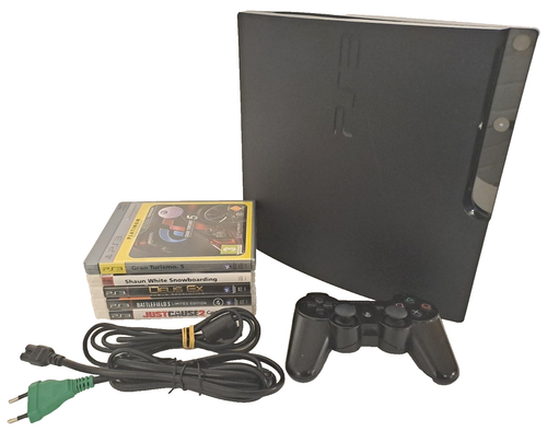 Playstation 3 PS3 Slim Modell CECH-2004B Konsole 120GB Speicher + 5 ...