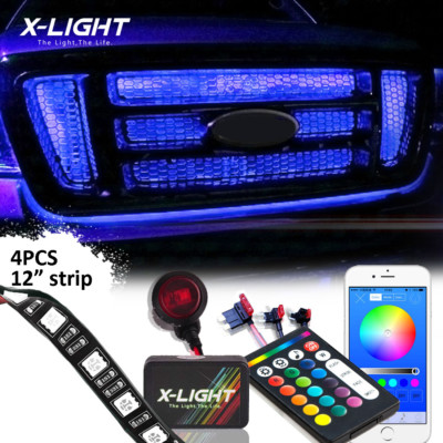 4-Strip 12" RGBW 72-LED Knight Night Rider Scanner Lighting Bars w ...