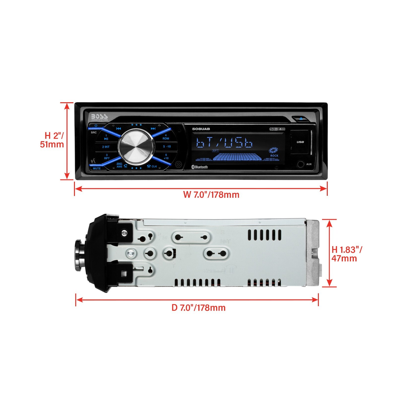 BOSS Audio Systems 508UAB Car Stereo – Bluetooth, USB, CD, AM/FM ...