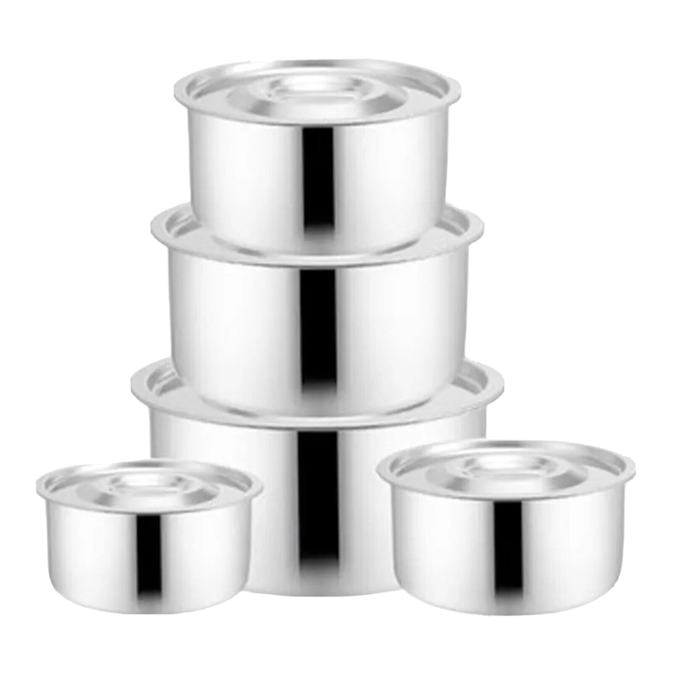 Stainless Steel Soup stock Pot Set Lid Steamer Food Container kitchen ...
