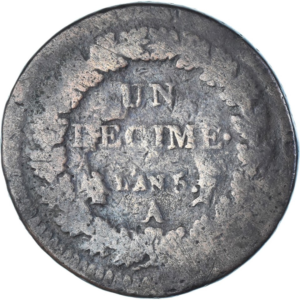 [#342661] Coin, France, Dupré, Decime, AN 5, Paris, Surfrappe du 2 Décimes, VF | eBay