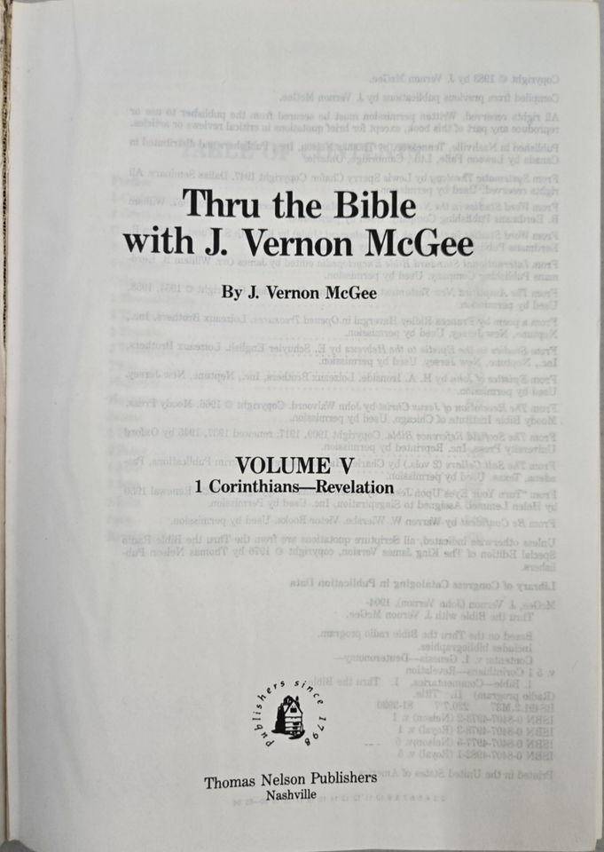 Thru The Bible J Vernon McGee 5 Volume Set HB Study Reference Clean ...