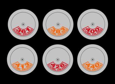 CHROME AIR CLEANER DECAL 361-383-400-413-426-440 CI RB ENGINE STICKER ...