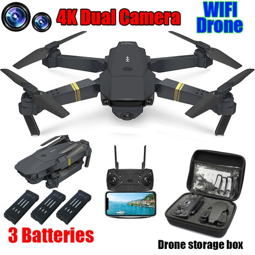 E58 RC Drone Wide Angle 4K HD Dual Camera WIFI FPV Selfie Foldable ...