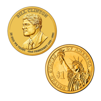 President Bill Clinton Colorized Collectible $1 Coin - 42nd U.S ...
