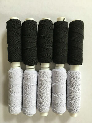 Shirring Shearing Elastic 20 mt reels, packs of 1 , 2, 5, 10 Black or ...