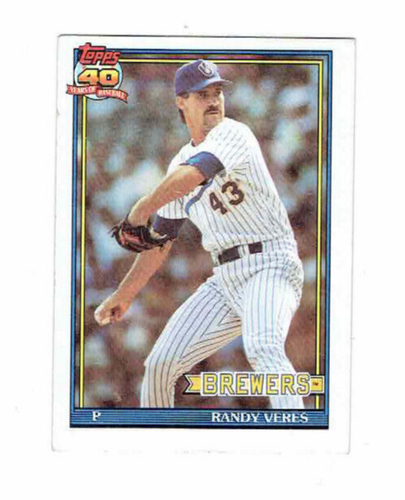 Randy Veres Brewers Pitcher #694 Topps 1991 Baseball Card | eBay