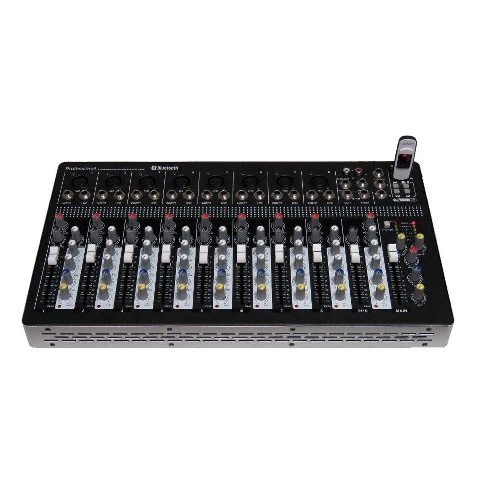 10CH Bluetooth Mixer Stage Recording Live Studio Mixing Console MP3 ...