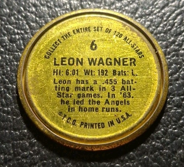 1964 TOPPS *LEON WAGNER* Angels, "COIN" PREOWNED (#K119) | eBay
