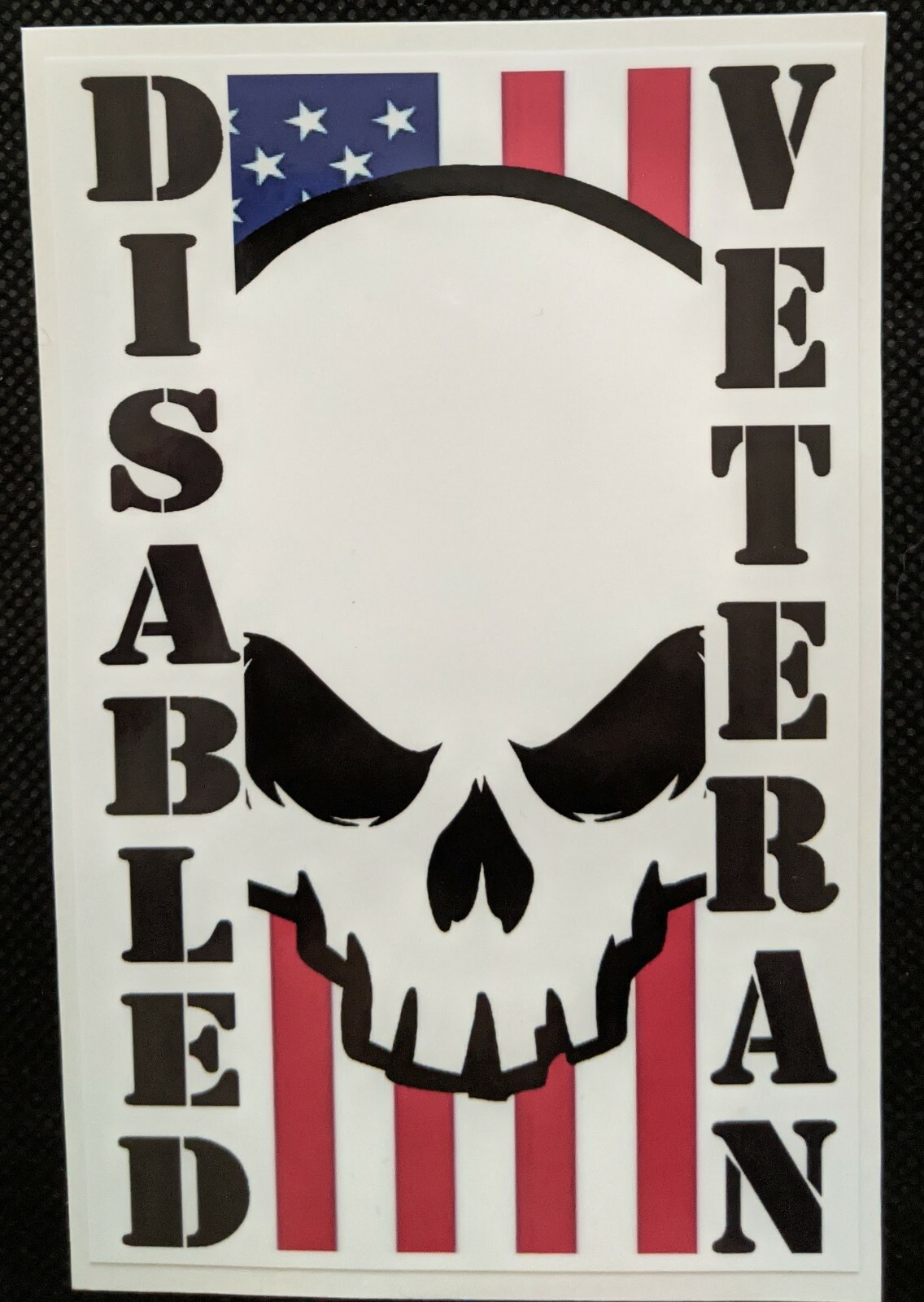 Disabled Veteran Flag and White Skull 6 inch Auto Truck Sticker Decal ...