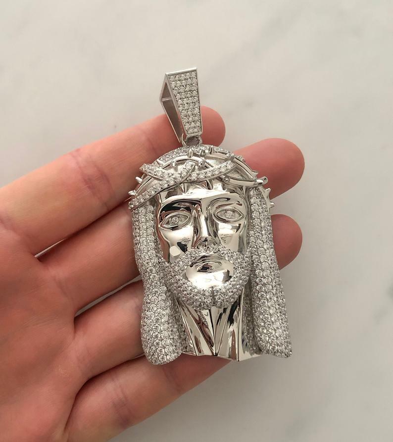 Men's Jesus Christ Hip Hop Excellent Unique Pendant In Pure 935 ...