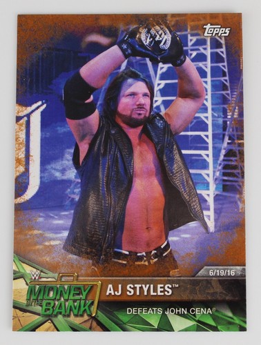 AJ Styles WWE Wrestling Trading Card Topps Raw 2016 Money In The Bank ...